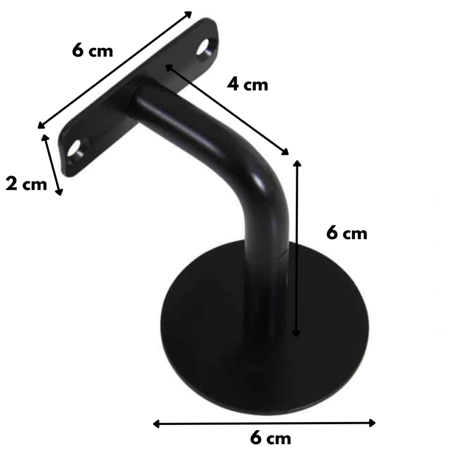 Trapleuning beugel | Bevestigingsschroef | Zwart | Decoratietakken